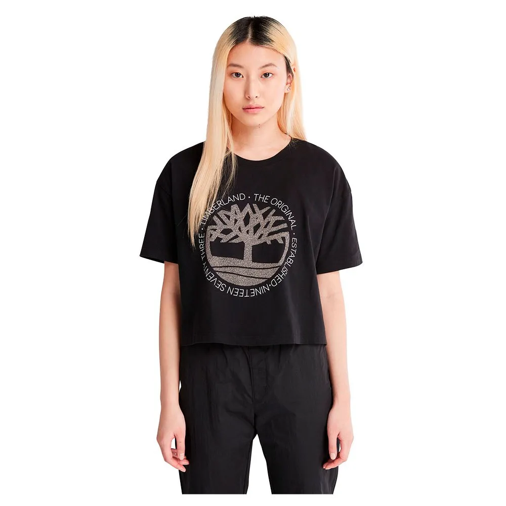 Timberland Cropped Logo T-Shirt Black | Dressinn