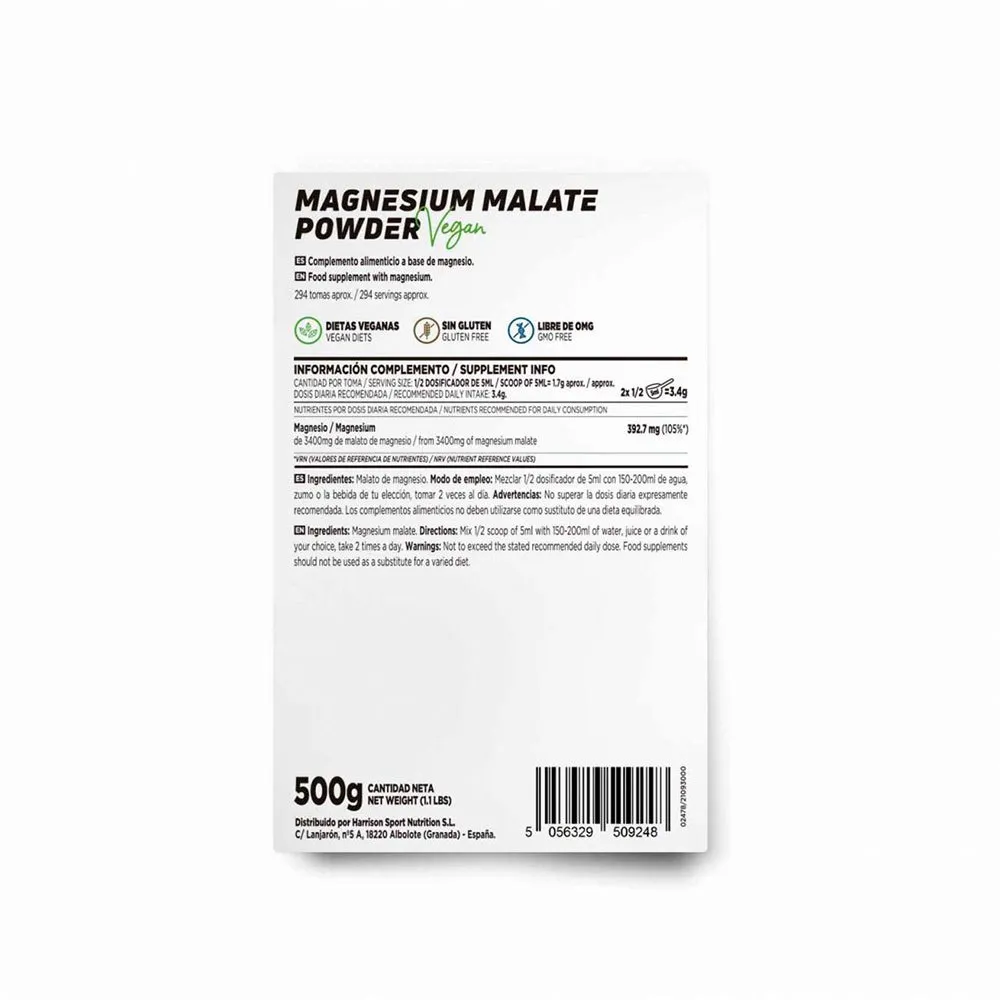 Hsn Magnesium Malate Powder 500G, Clear | Bikeinn