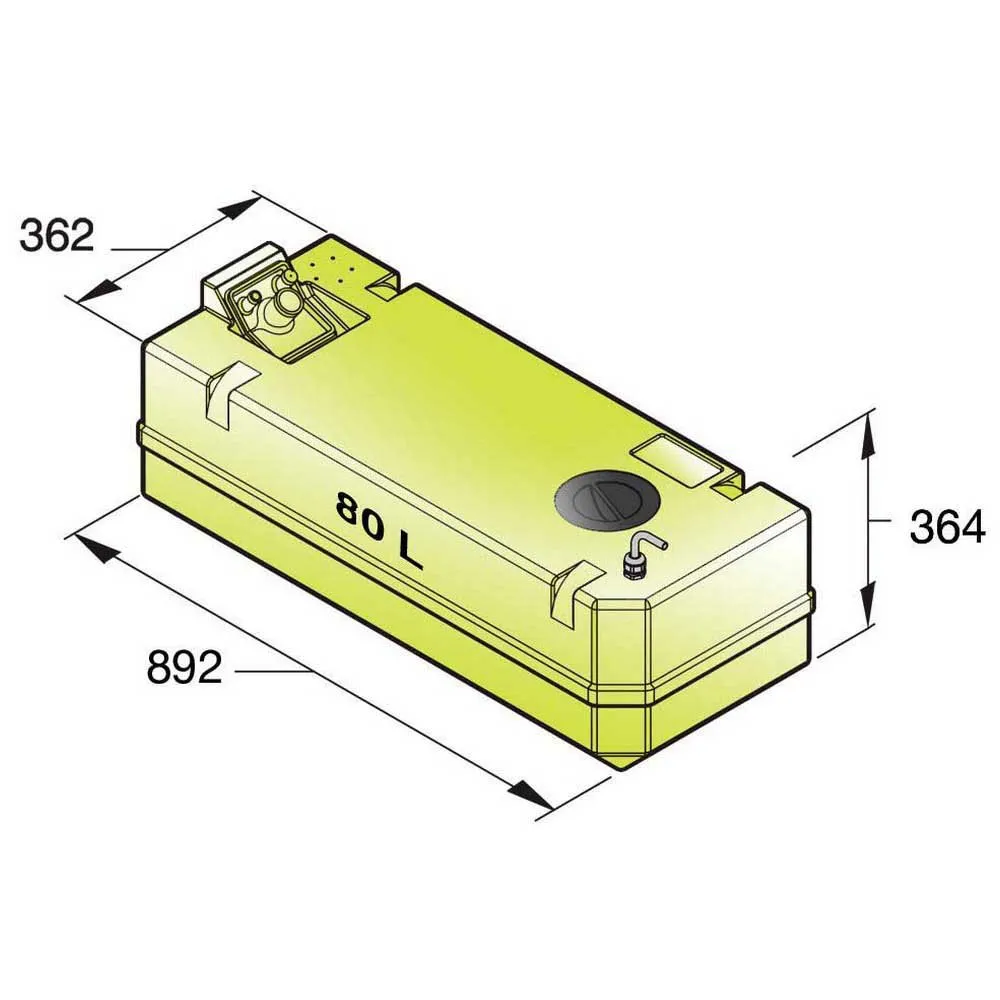Vetus WTANKC 80L water tank Green | Waveinn