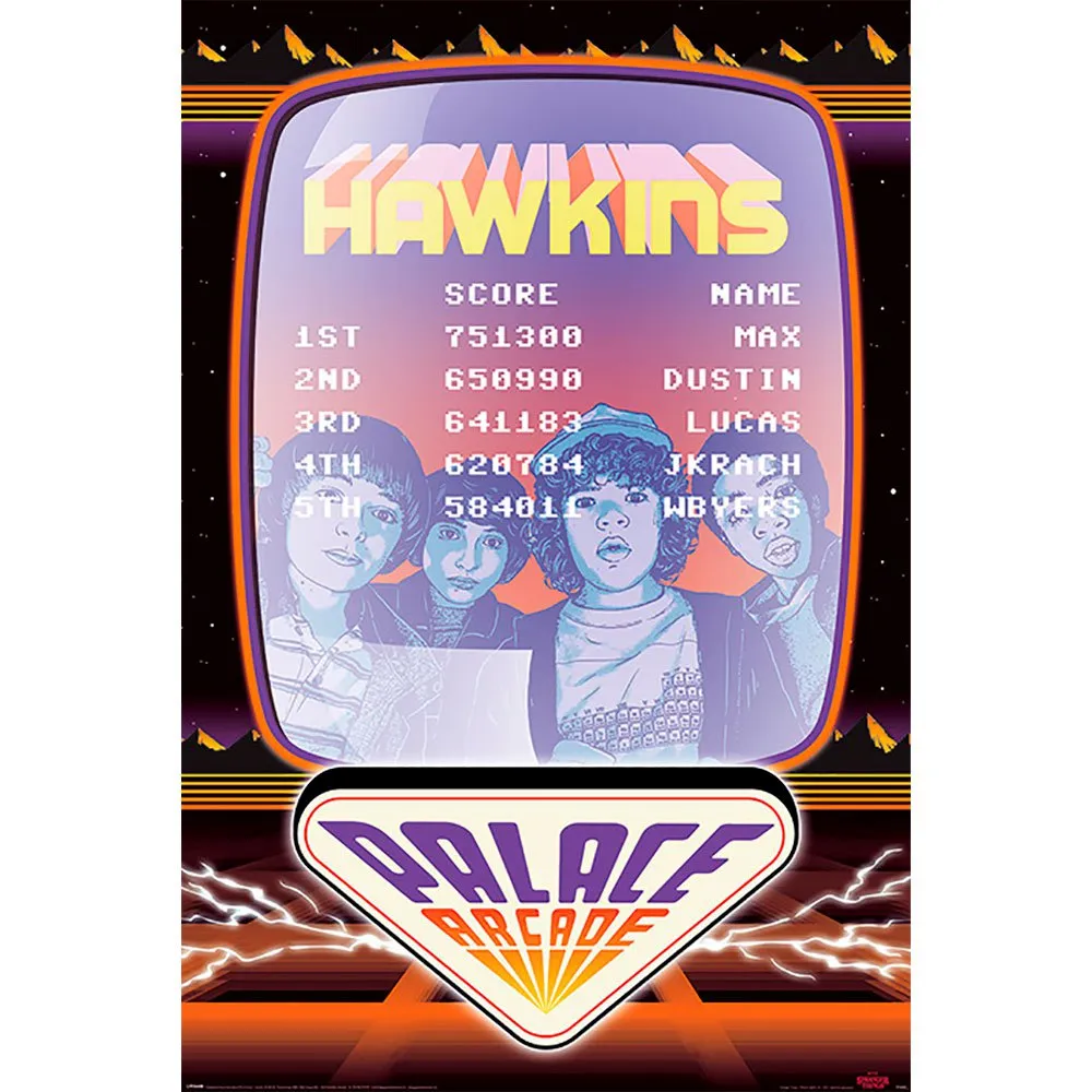 Stranger things Palace Arcade Poster | Kidinn