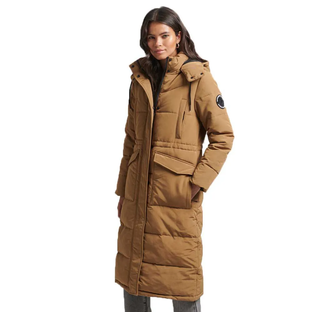 Superdry Vintage Everest Longline Jacket Brown | Dressinn