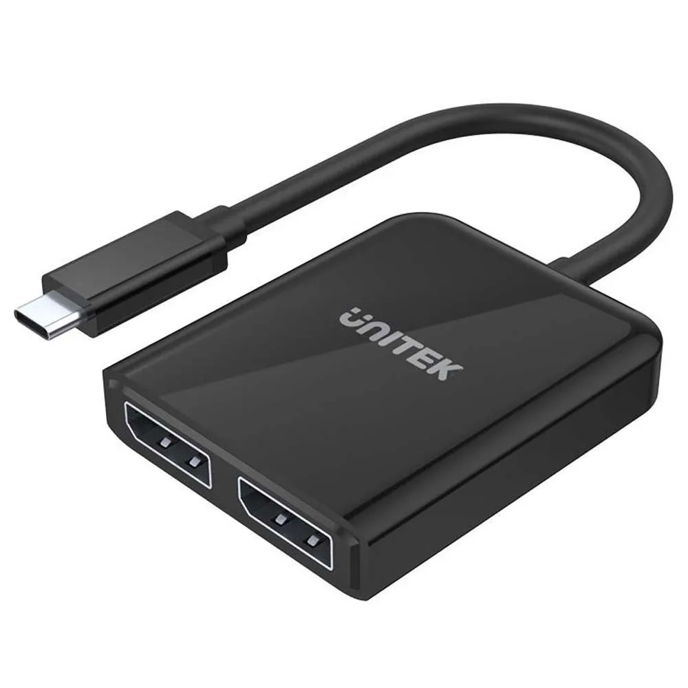 Unitek V1407A 8K 2xDP USB-C To DisplayPort Adapter Silver| Techinn