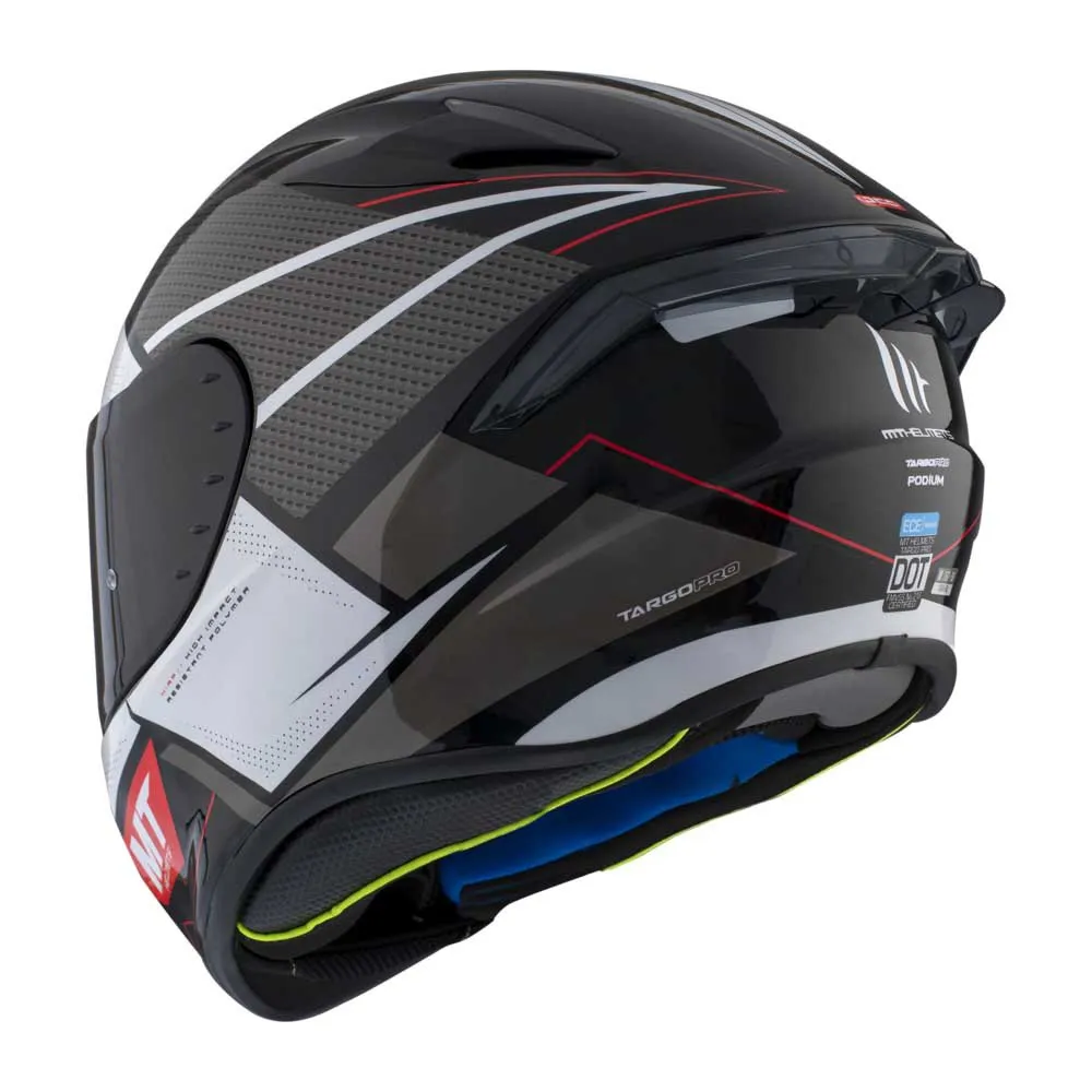 MT Helmets Targo Pro Podium B0 Full Face Helmet White | Motardinn