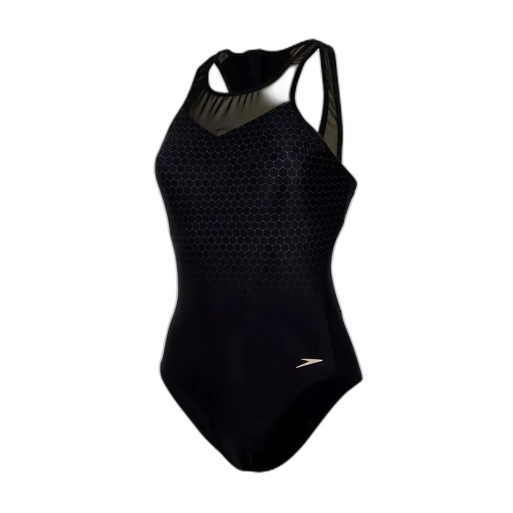 Speedo Mesh Panel Swimsuit Black | Swiminn