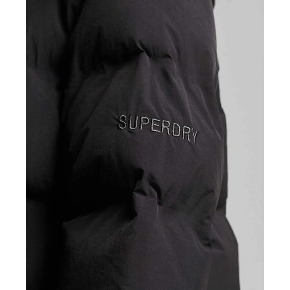 Superdry Train Longline Padded jacket Black | Dressinn