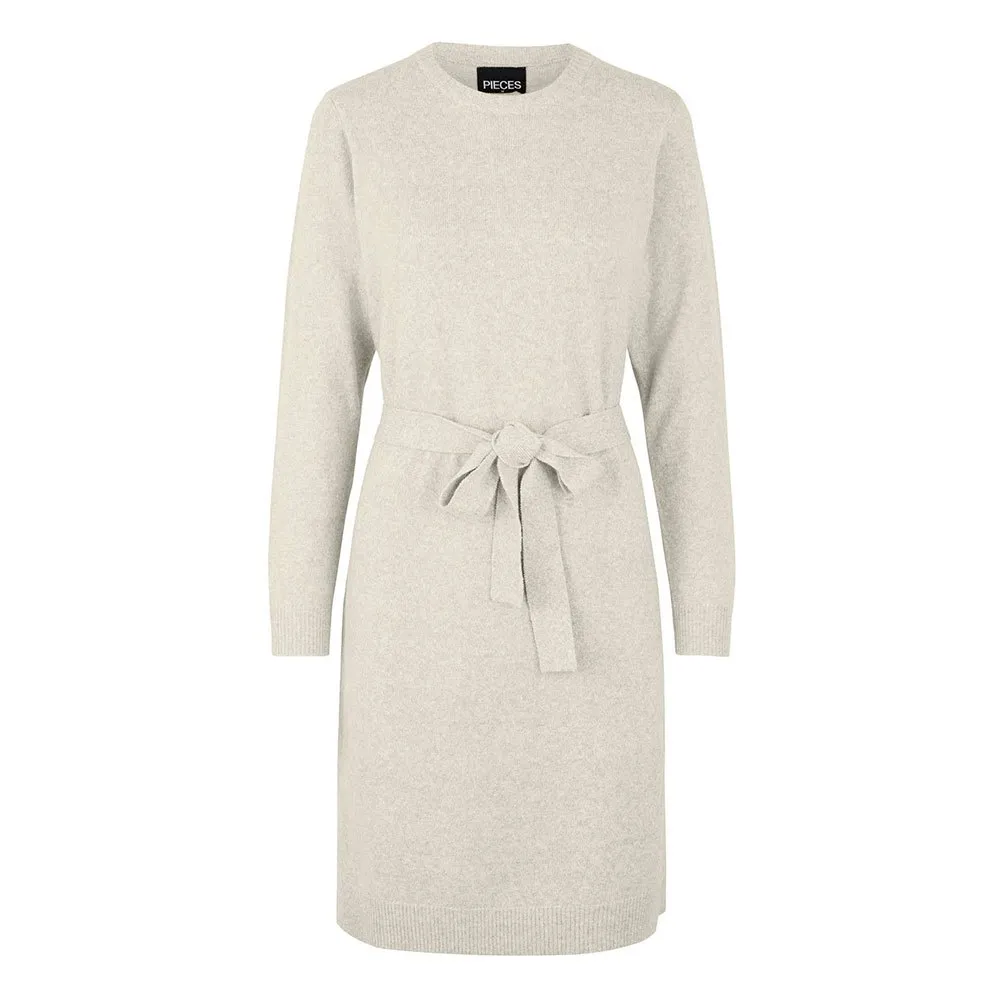 Pieces Cava Long Sleeve Dress Beige | Dressinn