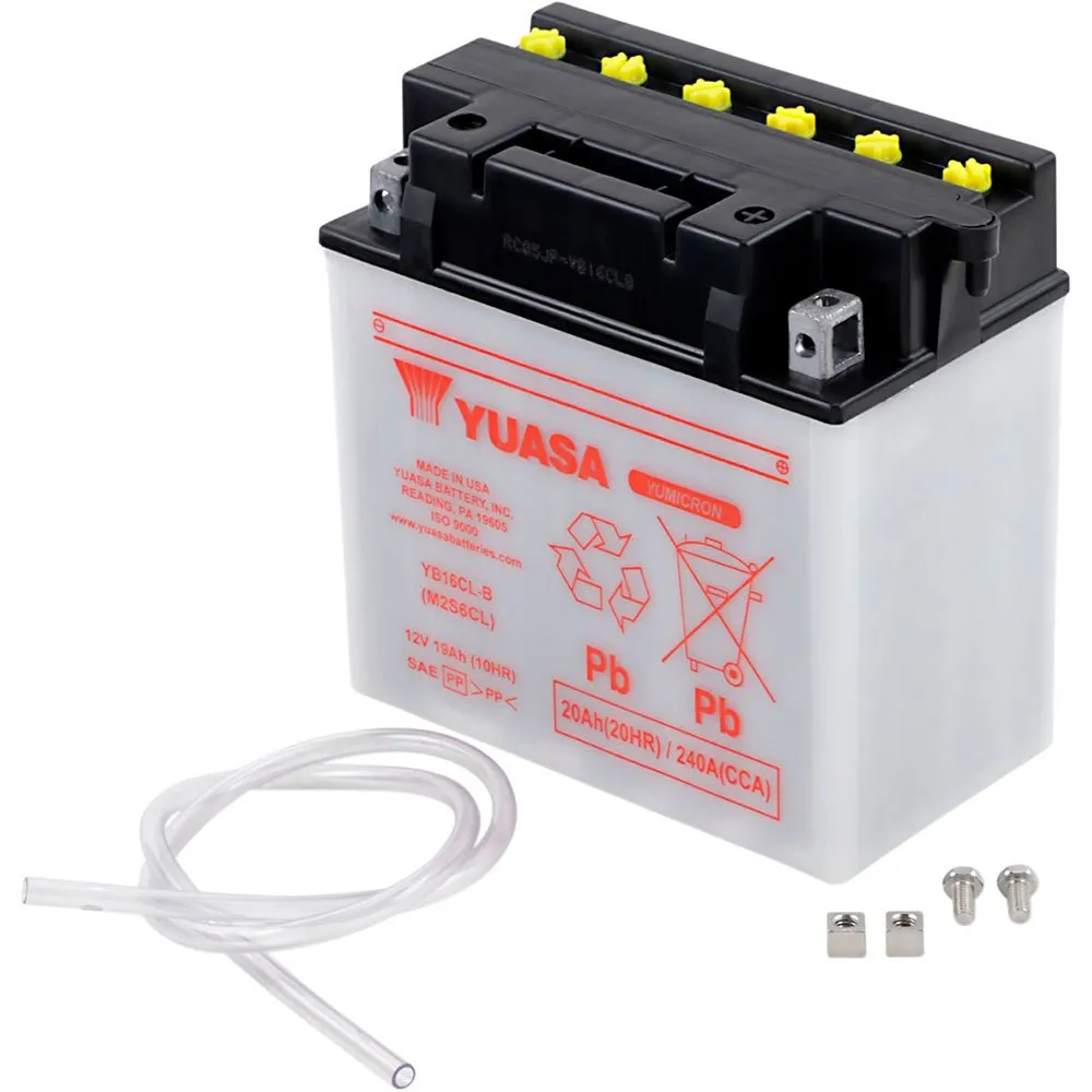 Yuasa YB16CL-B flooded lead-acid battery Black | Motardinn