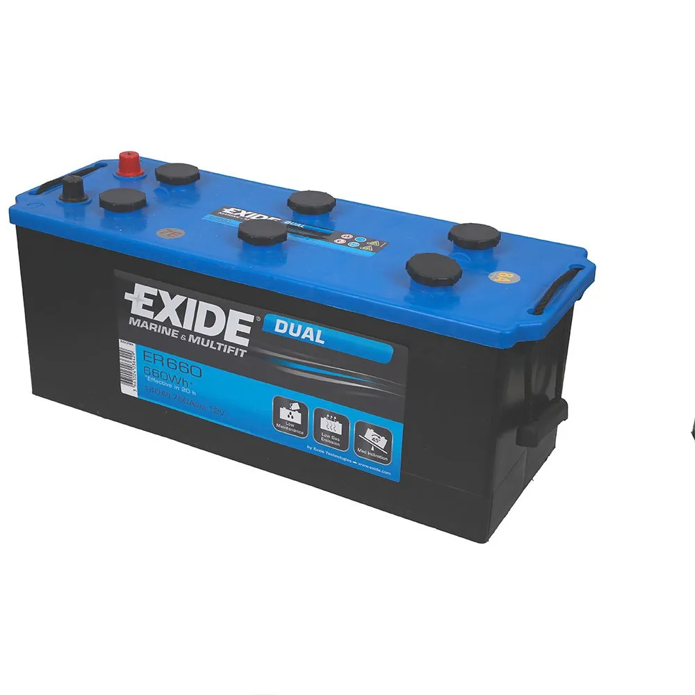 Exide 12V/140Ah 750 CCA Dual Er660 Battery Silver | Waveinn