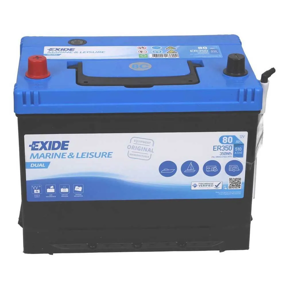 Exide Bateria 12V/80Ah 510 CCA Dual Er350 | Waveinn