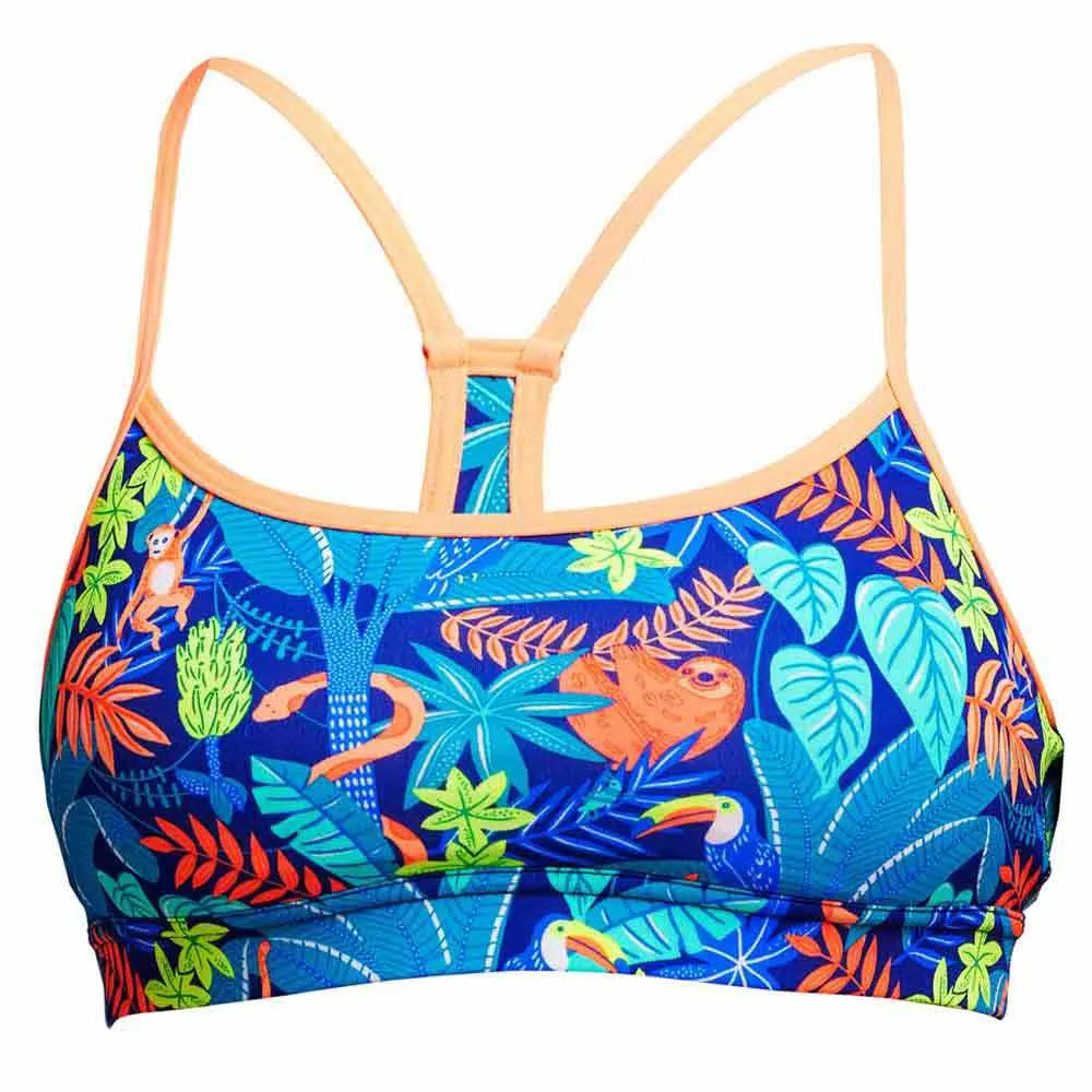 Funkita Swim Crop Slothed Bikini Top Multicolor | Swiminn