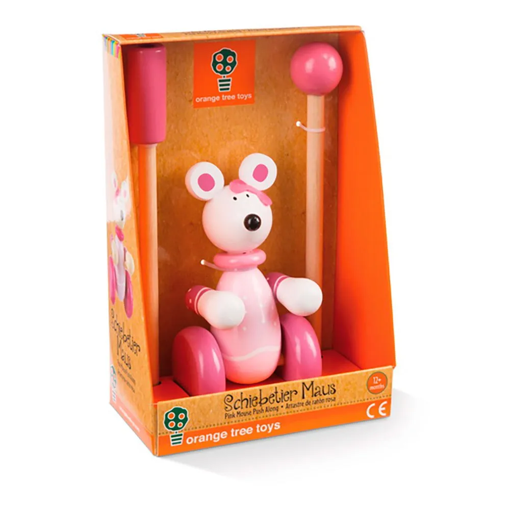 Nici Pink Mouse Push Along Multicolor | Kidinn