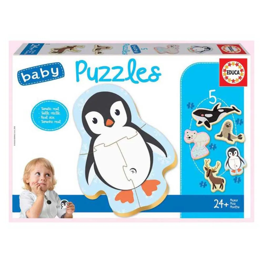 Educa borras Animales Polo Norte Wooden Puzzle Golden | Kidinn