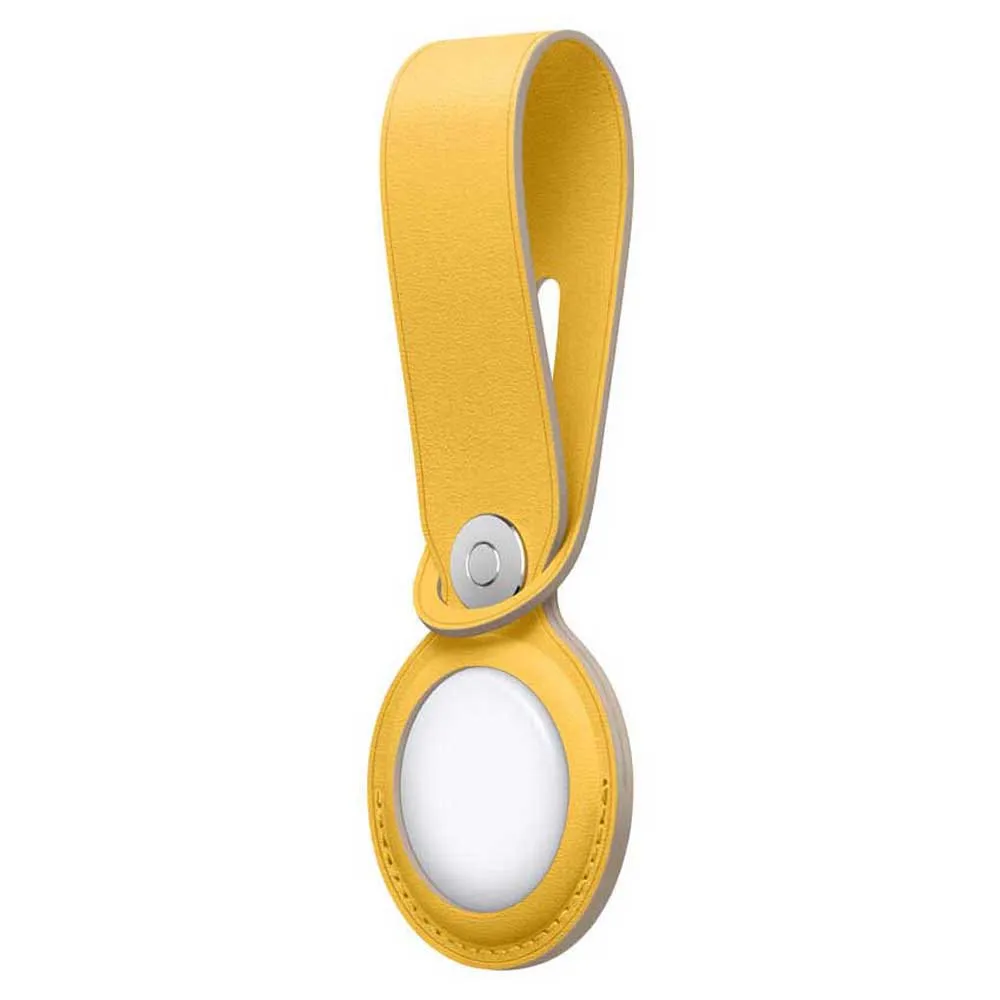 Apple Leather Loop AirTag Case Yellow | Techinn