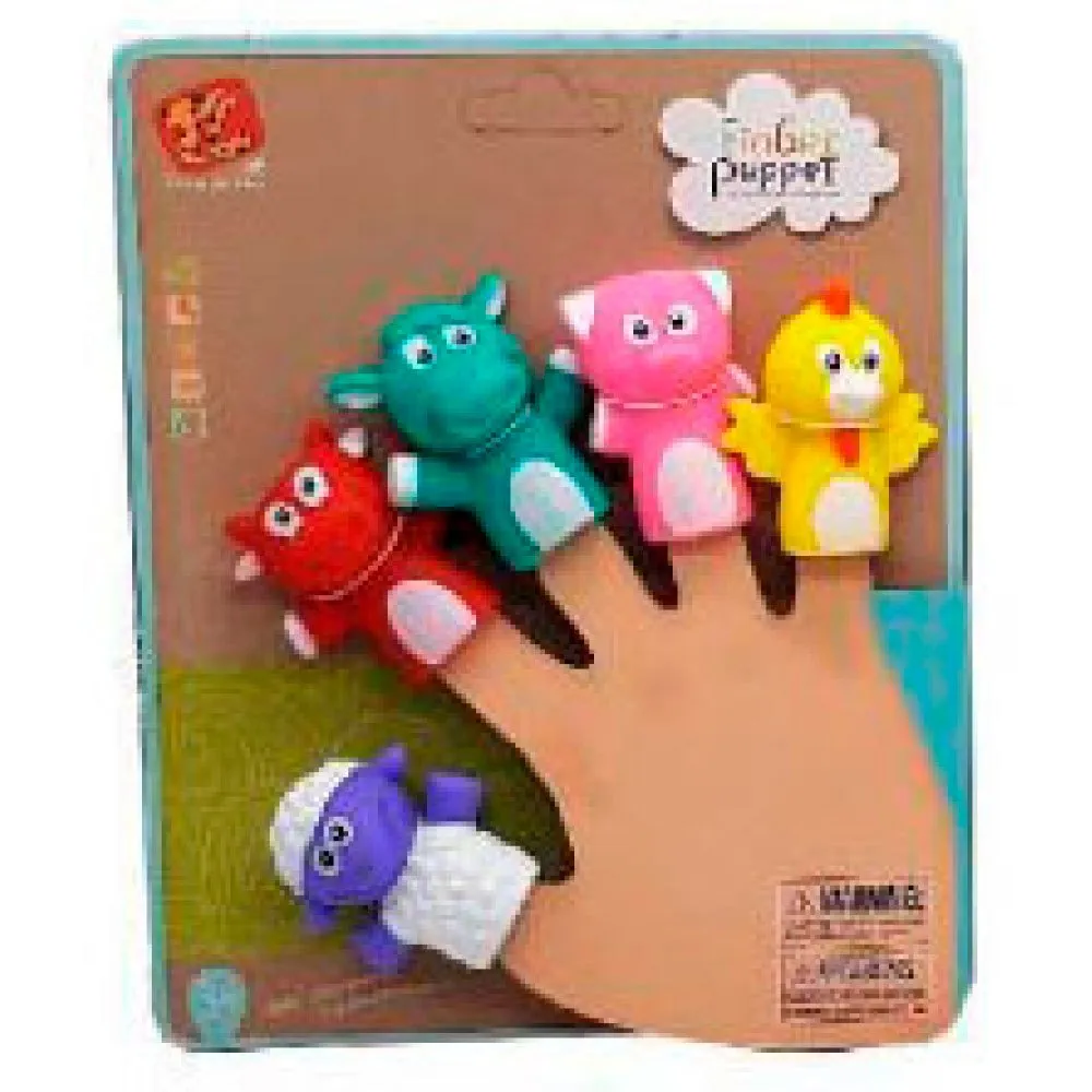 Generico Blister 5 Puppets Finger Animals Figure Orange | Kidinn