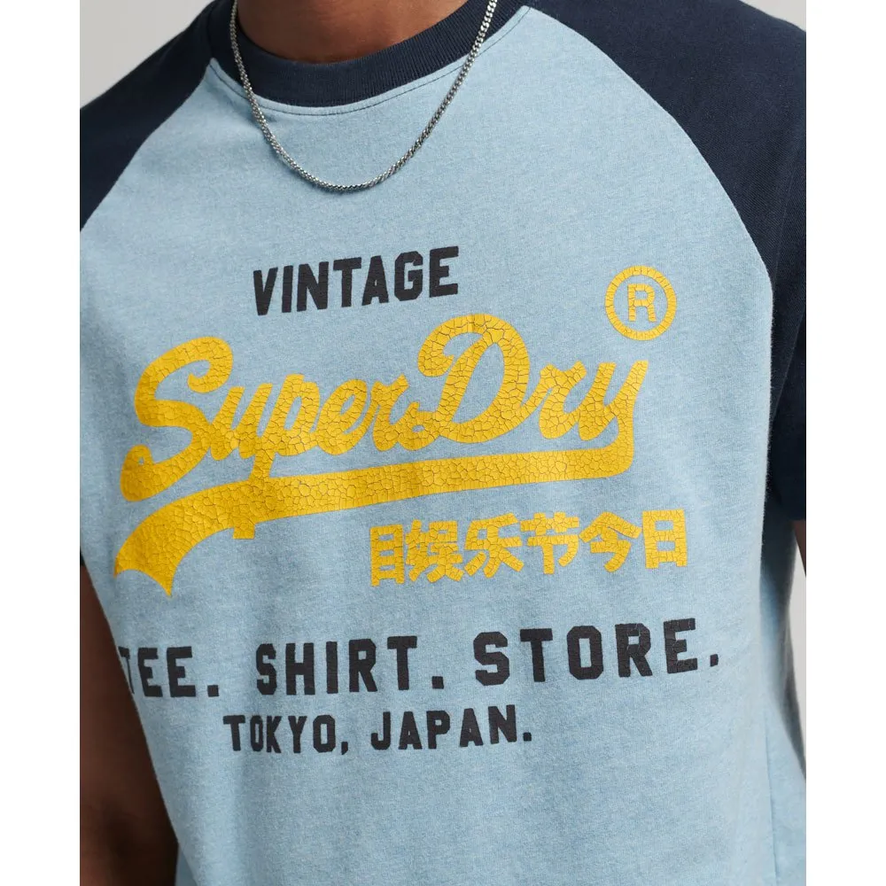 Superdry Vintage Vl Heritage Raglan T-shirt Blue | Dressinn