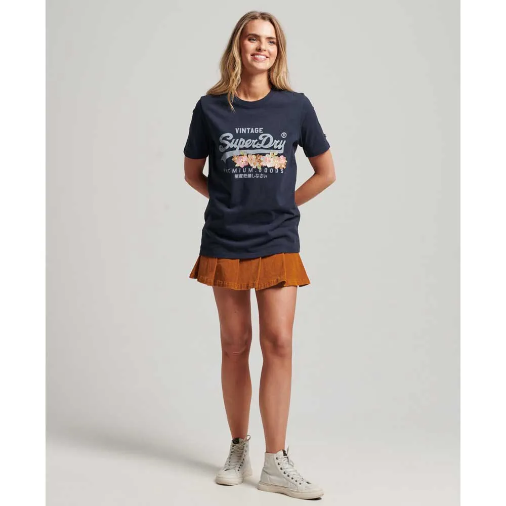 Superdry Vintage Vl Prem G Floral T-Shirt Blue | Dressinn