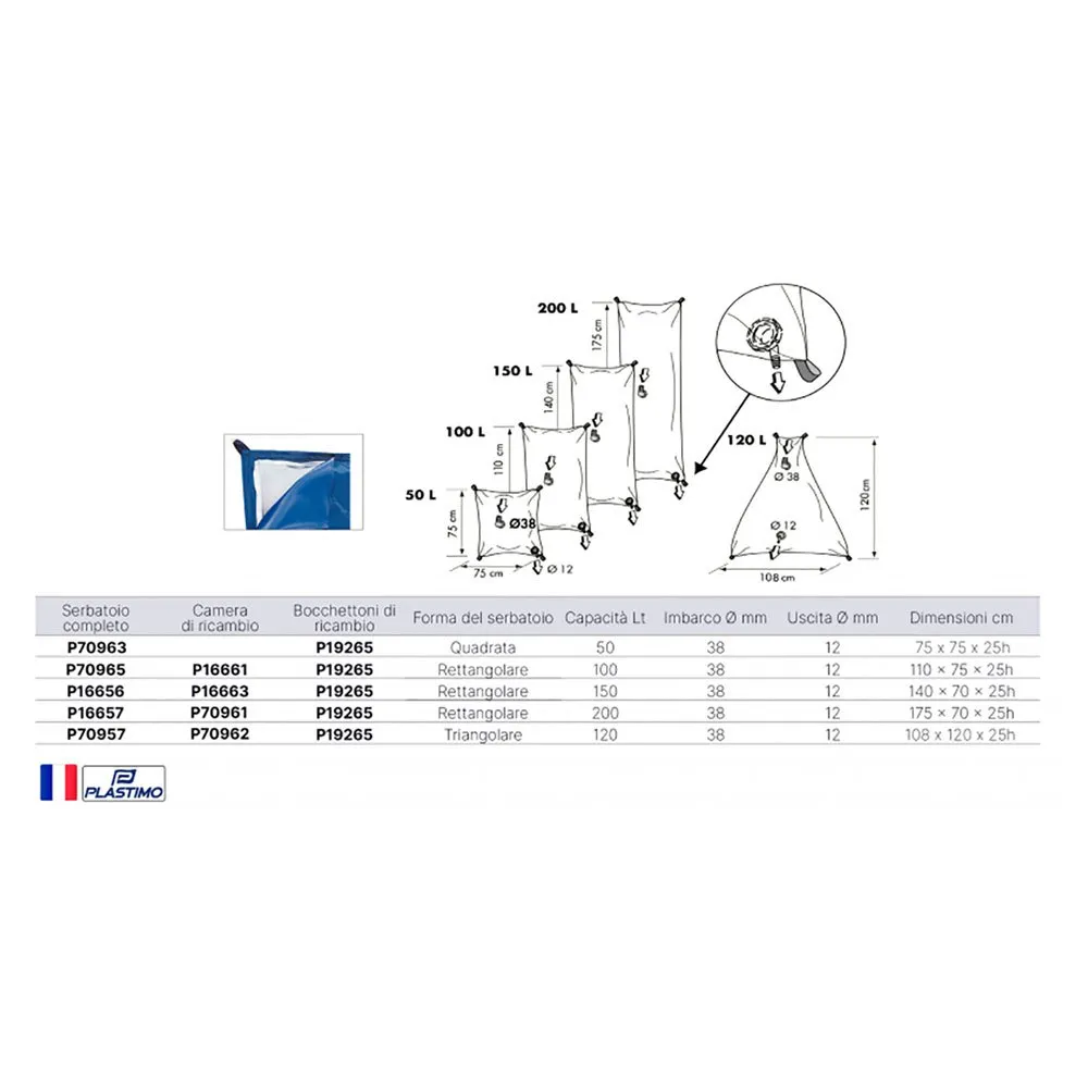 Plastimo 120L Triangular Flexible Tank | Waveinn