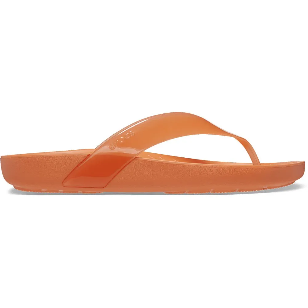 Crocs Splash Glossy Flip Flops Orange | Dressinn
