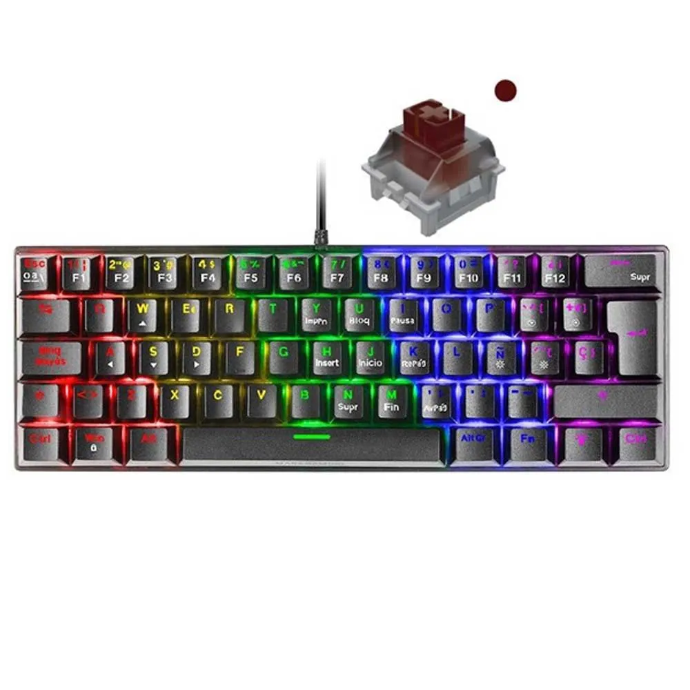 Mars gaming Mk60 brown switch RGB Gaming Mechanical Keyboard Multicolor ...