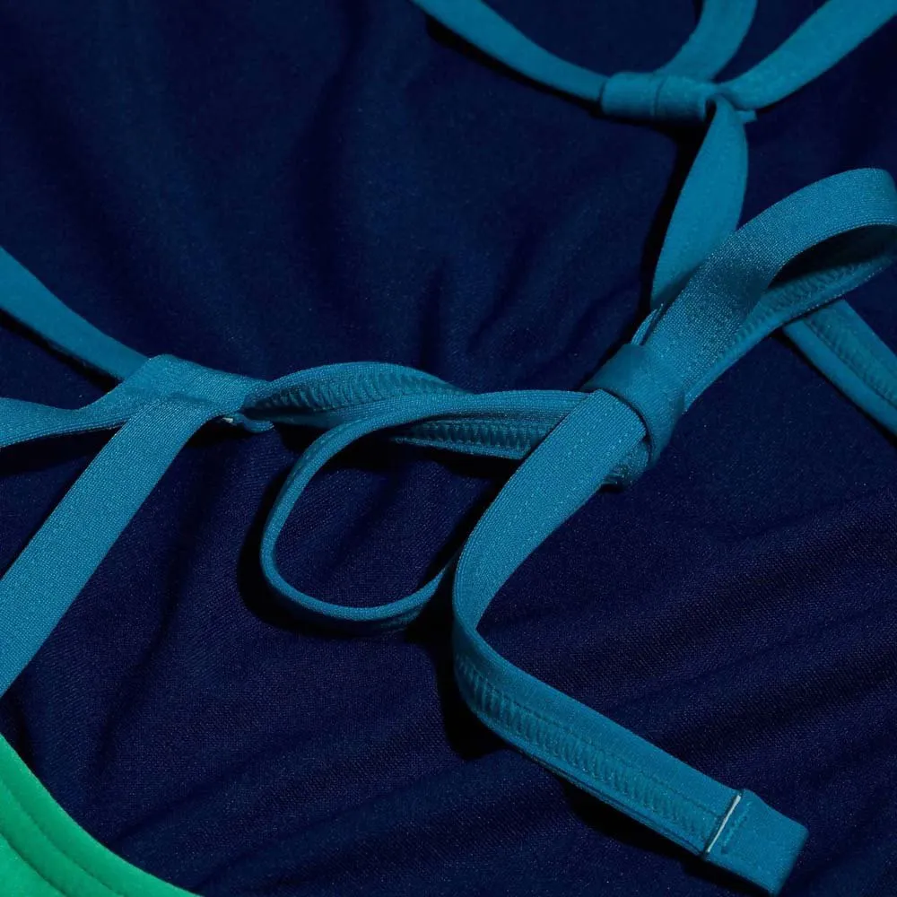 Speedo Solid Tie-Back Swimsuit Green | Swiminn