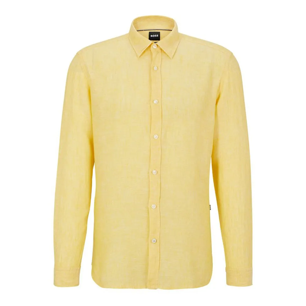 BOSS Liam 10247420 long sleeve shirt Yellow | Dressinn