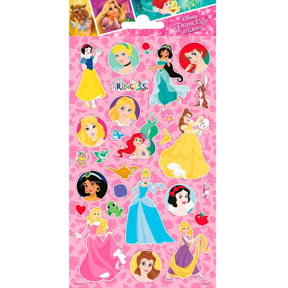 Disney Princesses Sticker Pack With Glitter Multicolor | Kidinn
