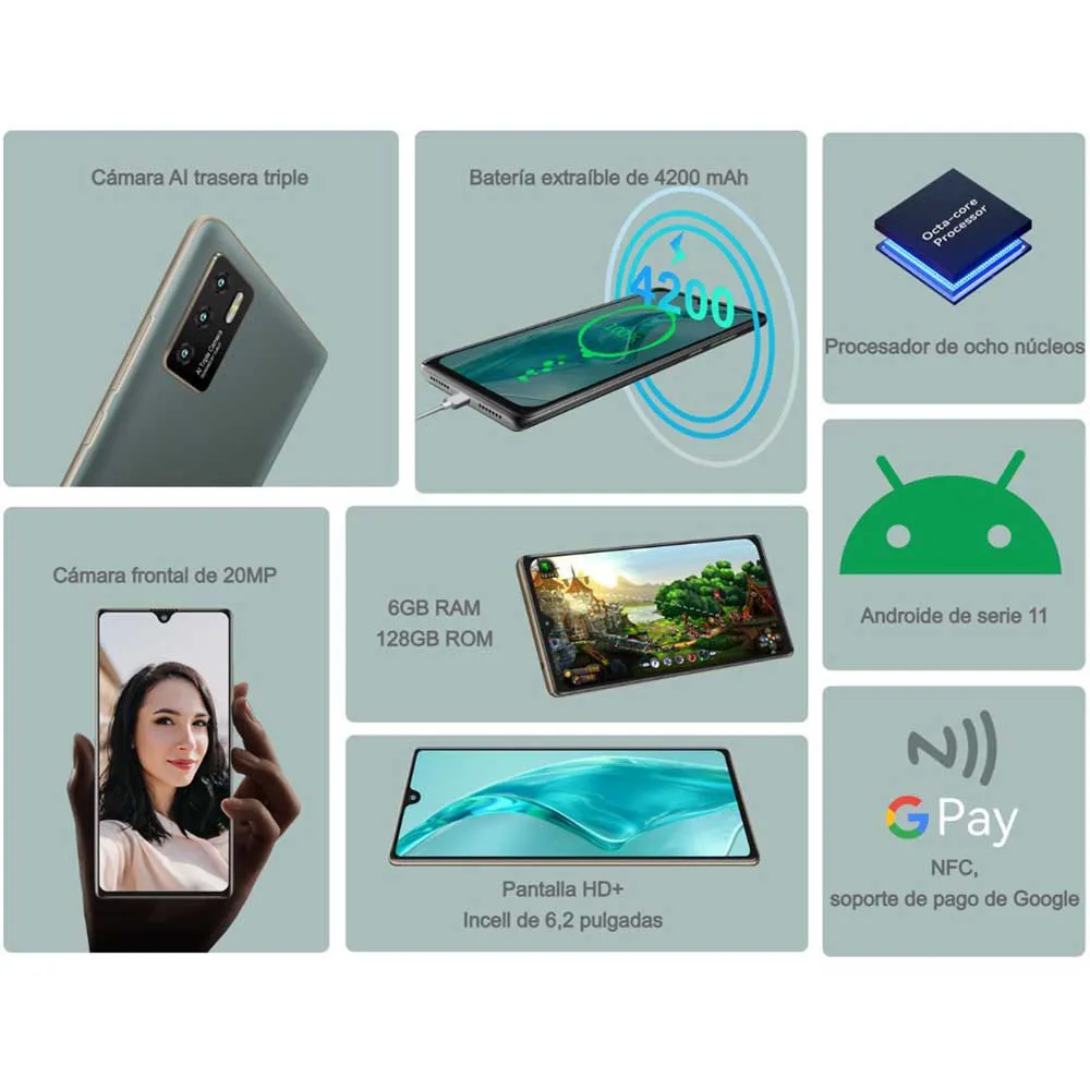 Cubot P50 6GB/128GB 6.2´´ Dual Sim Smartphone Green | Techinn