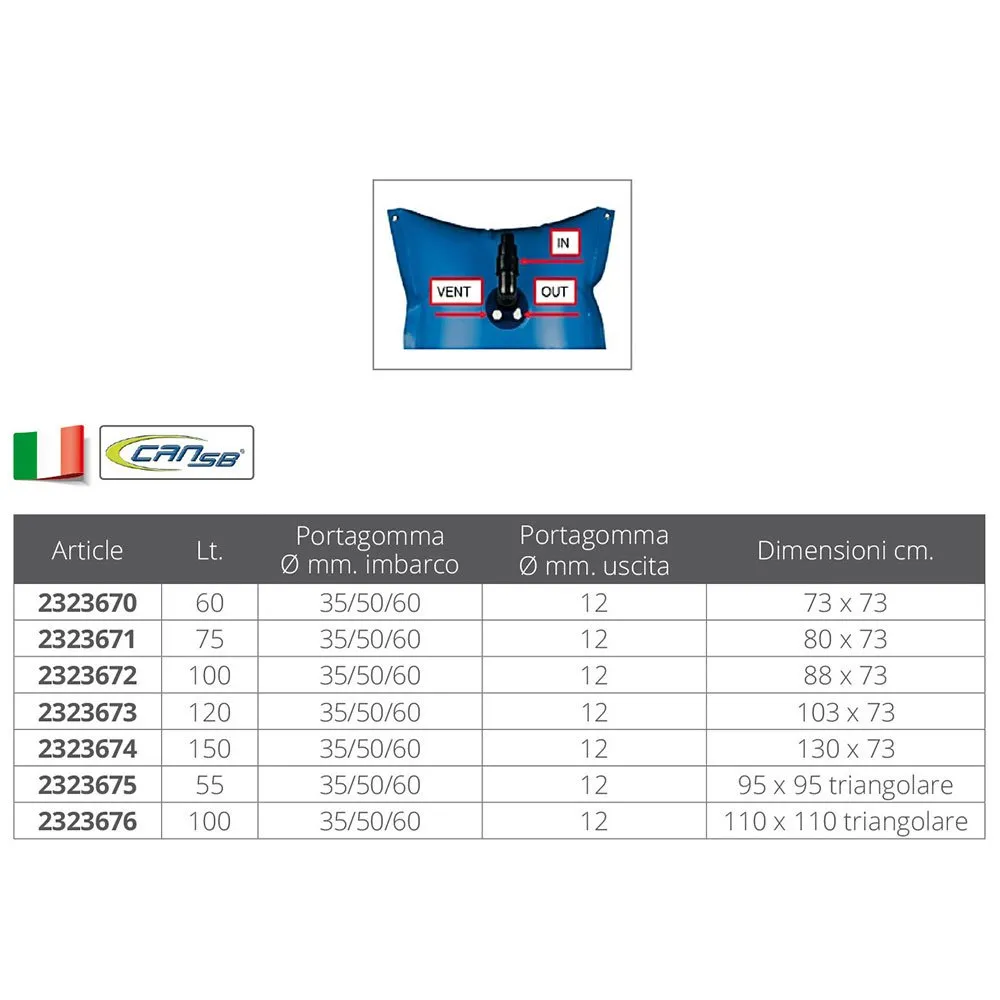 Can-sb Triangular 55L water tank Clear | Waveinn