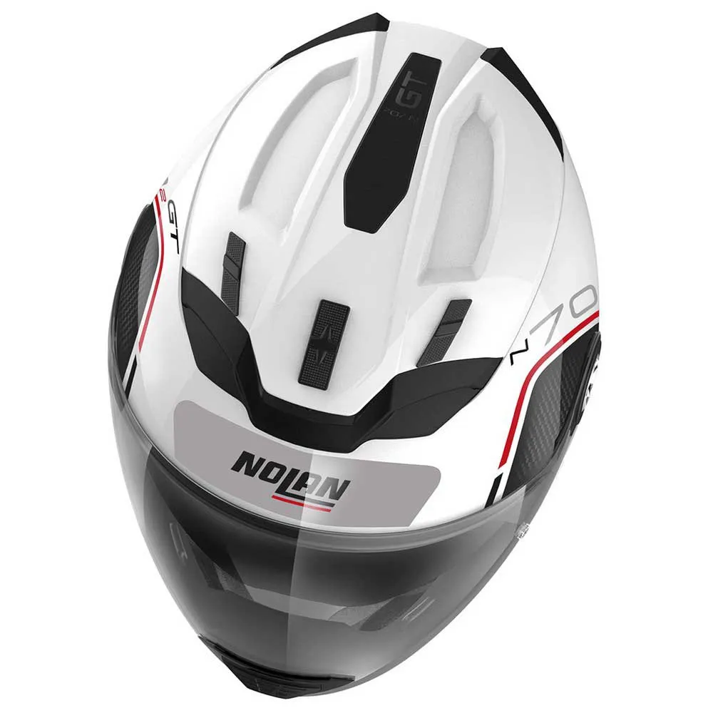 Nolan N70-2 GT Flywheel convertible helmet White | Motardinn