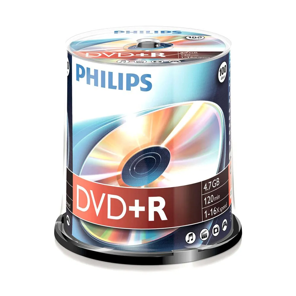 Philips DVD+R 4.7GB 16x SP 100 Unités Remis à Neuf Blanc| Techinn