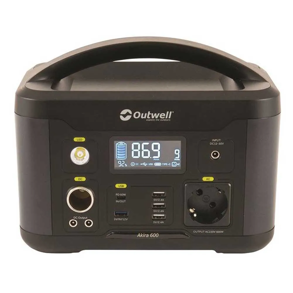 Outwell Akira 600W Battery Transformer Feeder Silver | Trekkinn