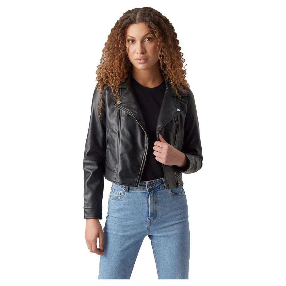 Vero moda Bella Annabel Leather Jacket Black | Dressinn