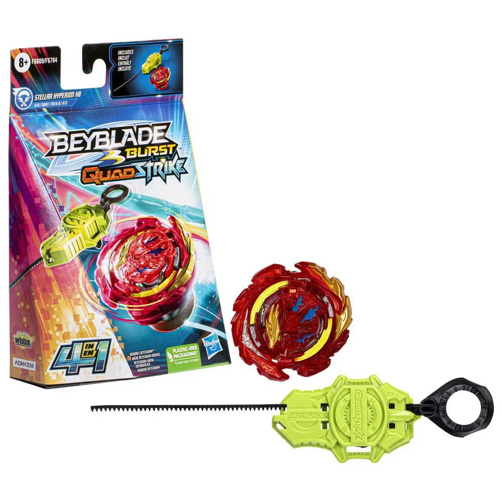 Beyblade Figura Burst Quadstrike-Kit Inicial Con Top Stellar Hyperion ...