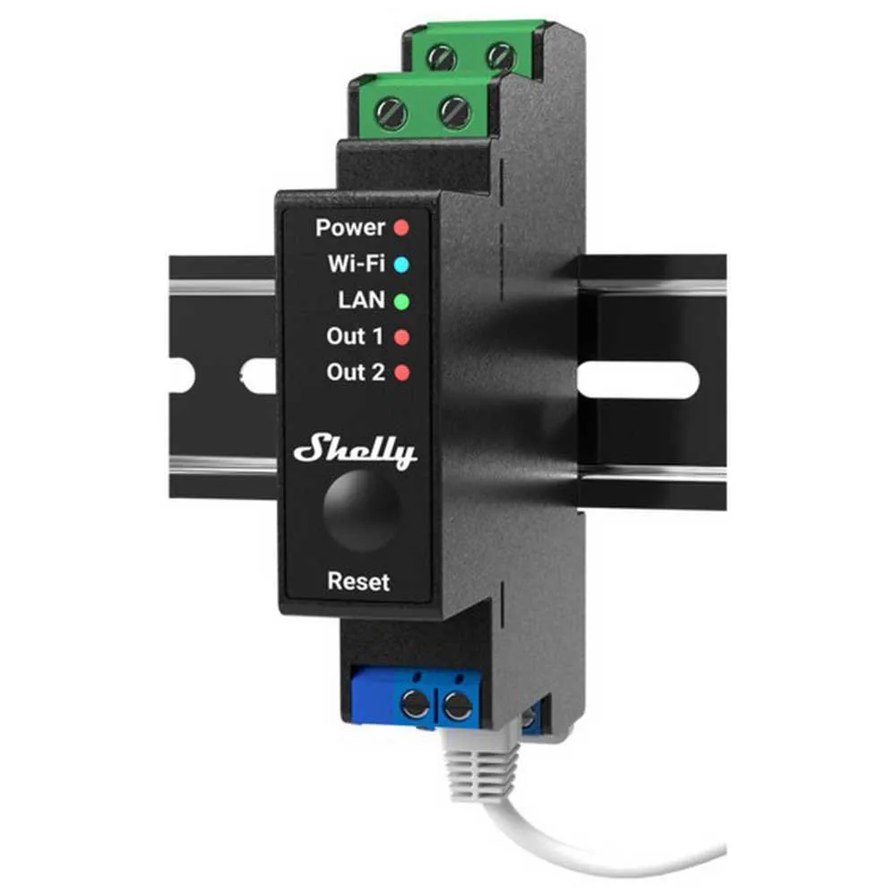 Shelly Pro 2PM Wlan Smart Relay 25A Black | Techinn