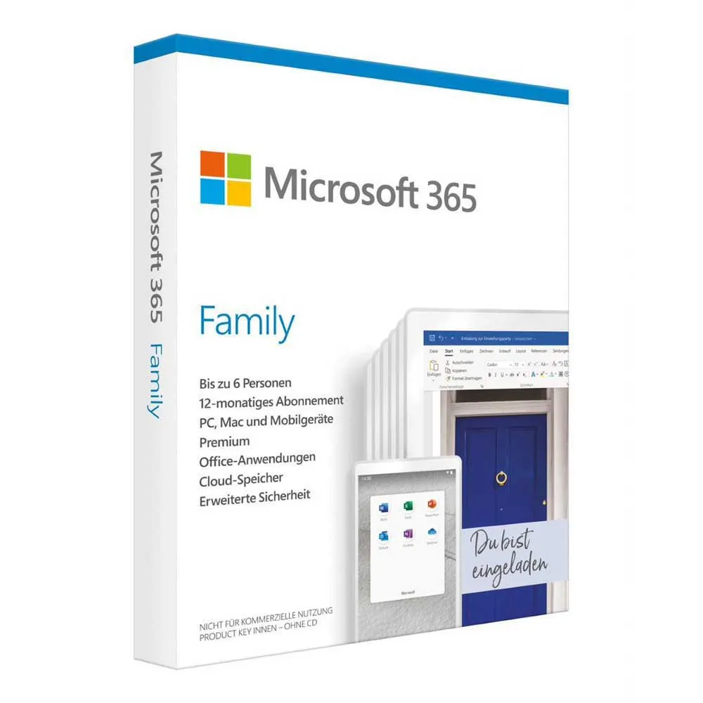 Microsoft Licencia Ofimática 365 Family 6 Dispositivos 1 Year Alemán ...