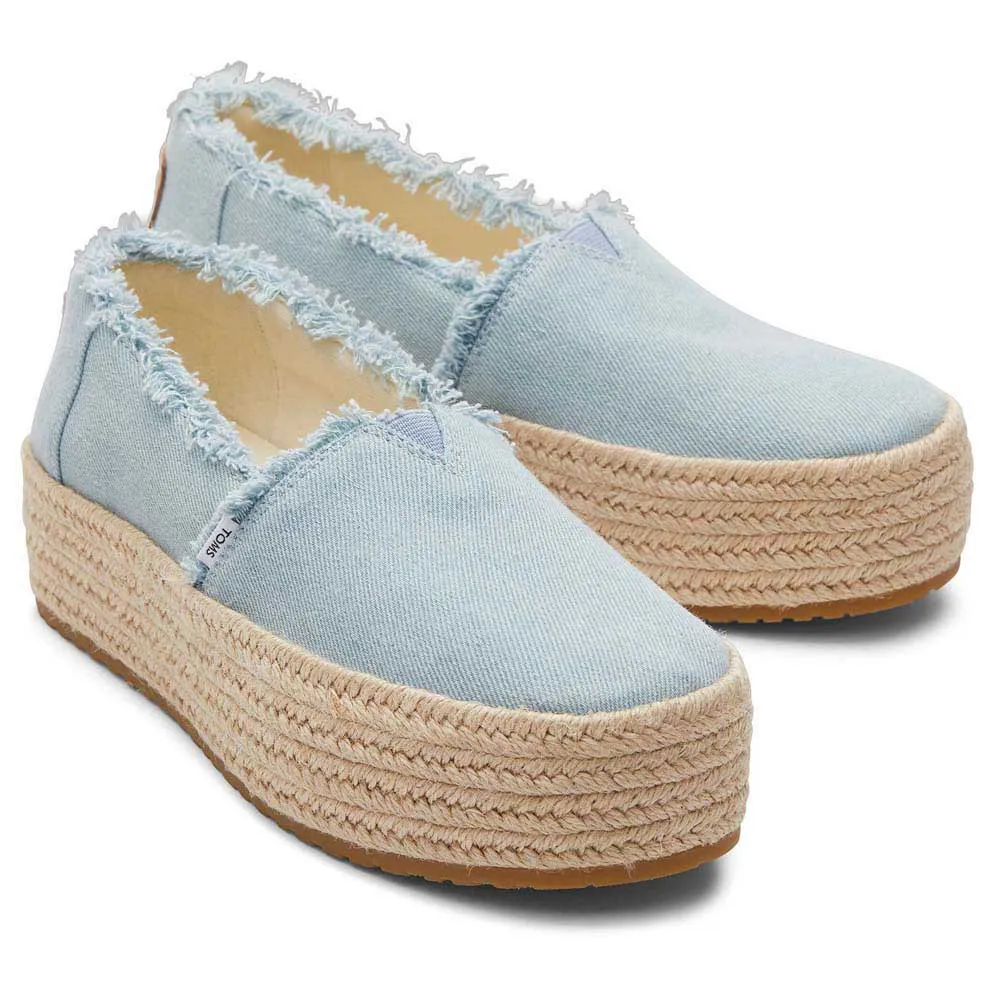 Toms Valencia Platform Espadrilles Blue | Dressinn