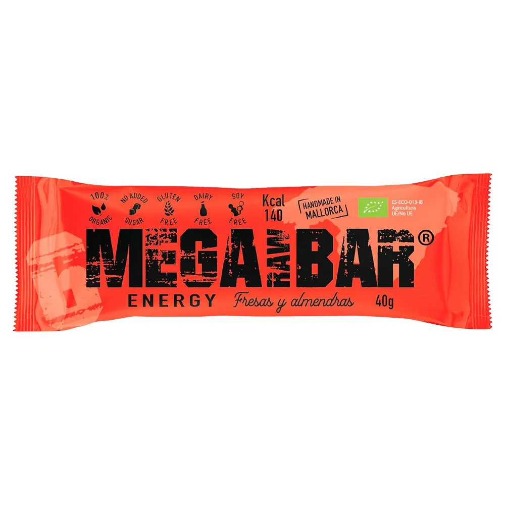Megarawbar Energy Bars Box 12 Units Strawberries, Golden | Bikeinn