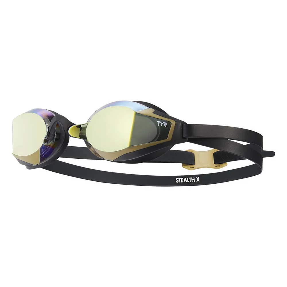 TYR Stealth-X Mirrored Performance Swimming Goggles Golden| Swiminn