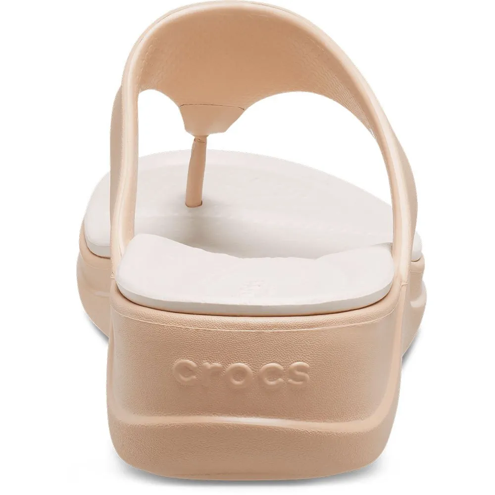 Crocs Boca Wedge Flip Flops Beige | Dressinn