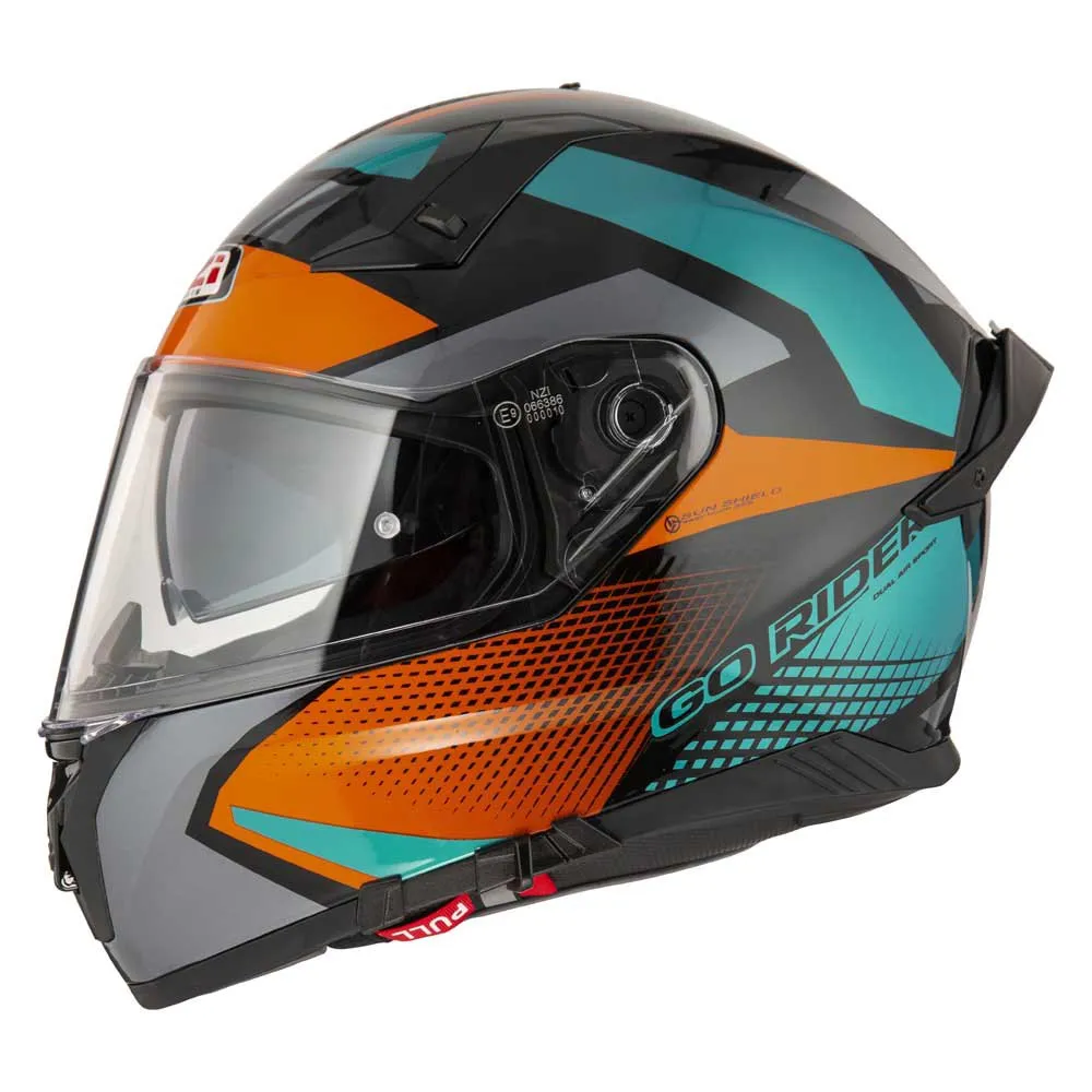 Nzi Go Rider Stream Quadri full face helmet Black | Motardinn