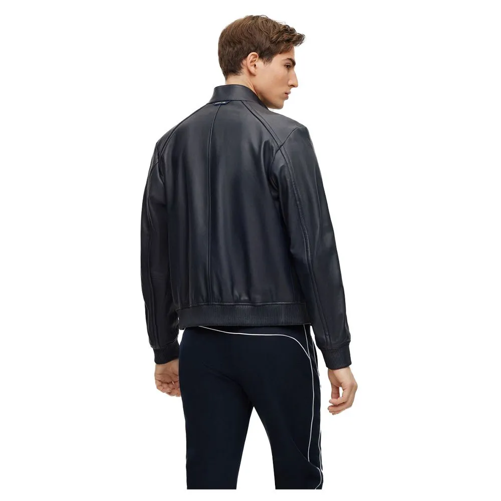 BOSS Magor Porche 10248368 Leather Jacket Black | Dressinn