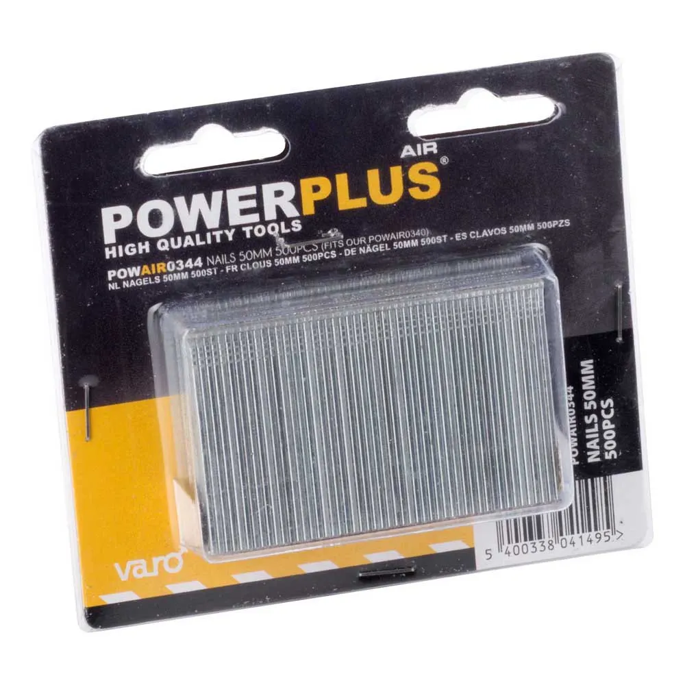 Powerplus 50 mm Nails 500 Units Silver | Bricoinn