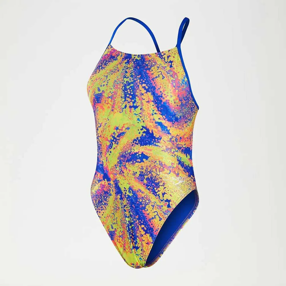 Speedo Allover Tie Back Swimsuit Multicolor | Swiminn