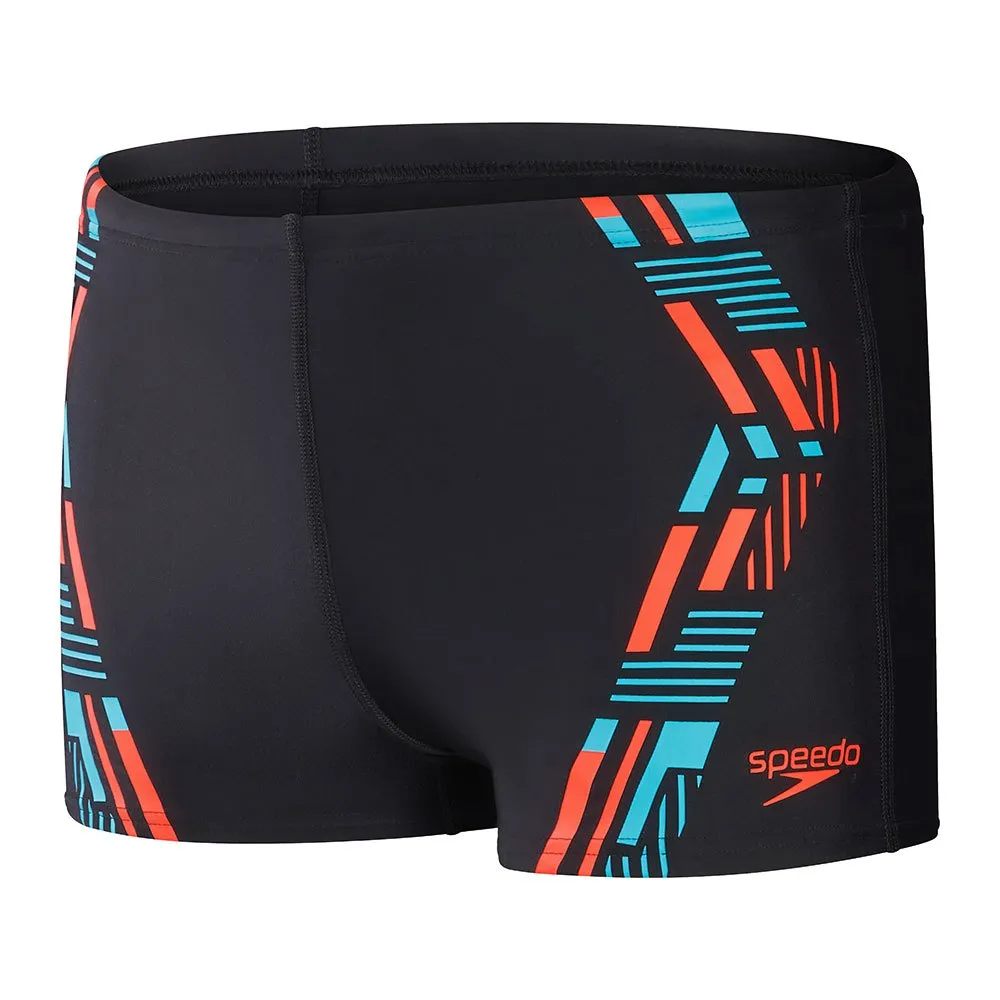 Speedo Tech Print Swim Boxer Black | Swiminn