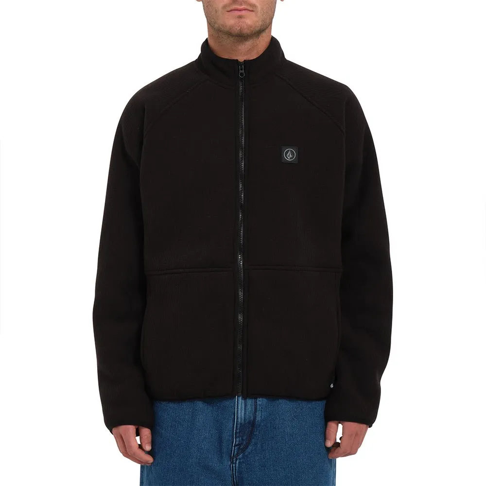 Volcom Runtime Grid Full Zip Sweatshirt Black | Dressinn