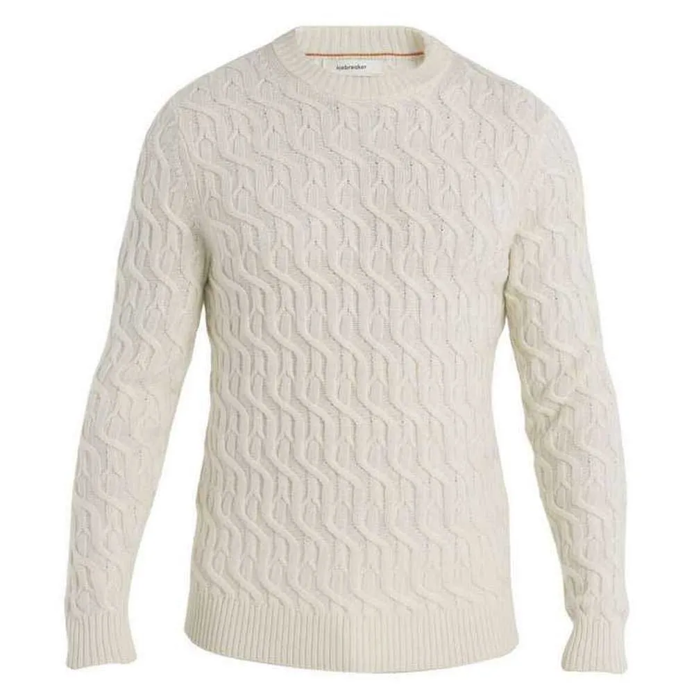 Icebreaker Cable Knit Merino Crew Neck Sweater Beige | Trekkinn