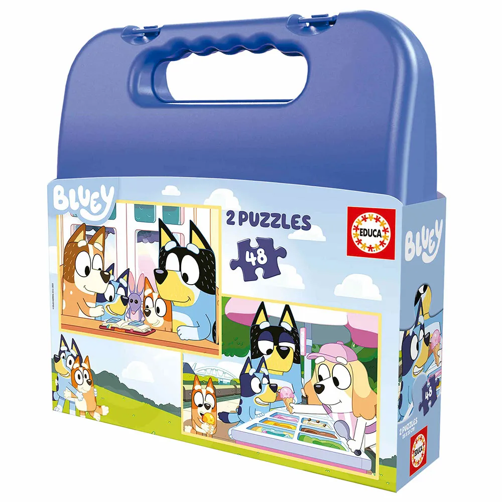 Educa borras Puzzle Maleta 2X48 Piezas Bluey | Kidinn