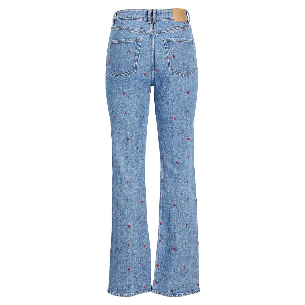 Jack & jones Ciara Slim Long Emb Slit high waist jeans Blue| Dressinn
