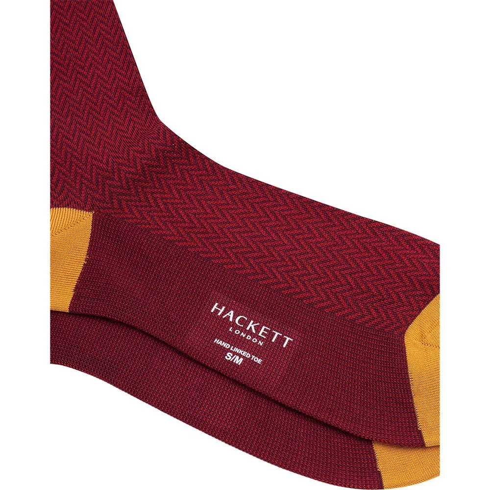 Hackett Herringbone Long Socks Red | Dressinn