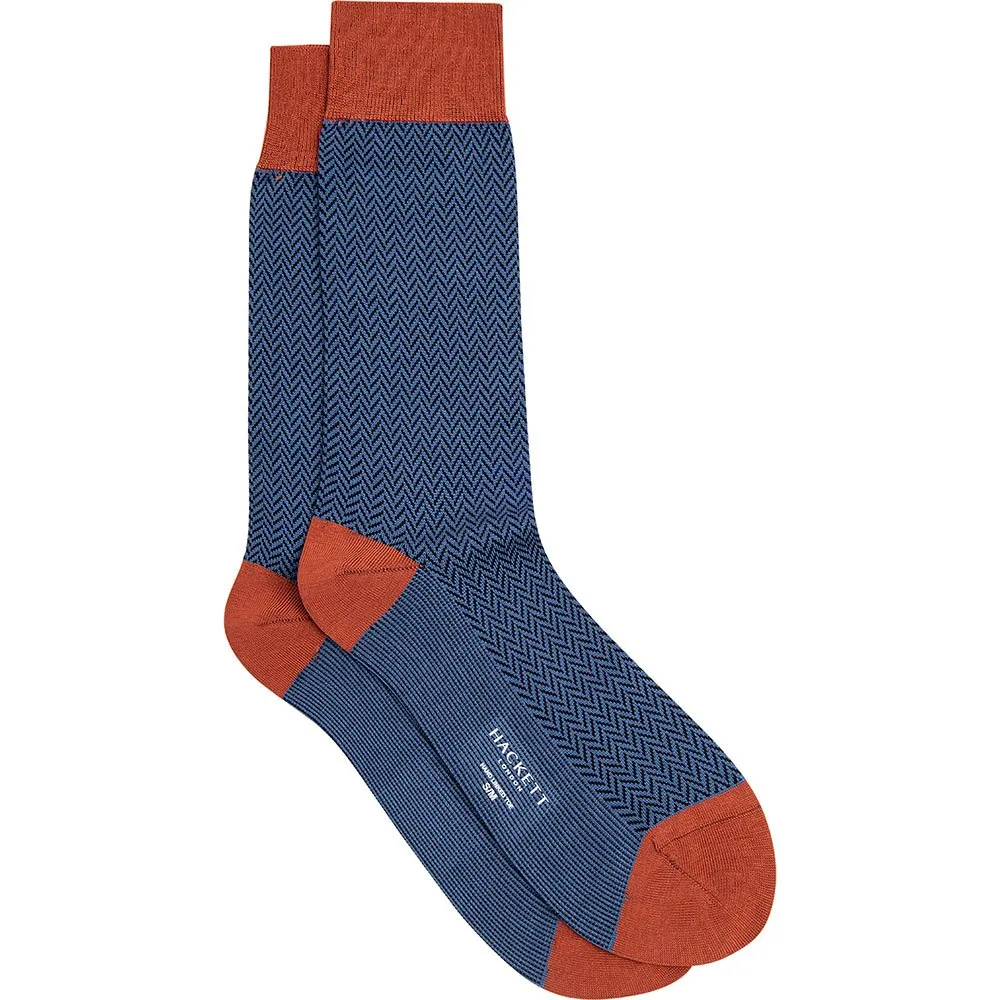 Hackett Herringbone Long Socks Blue | Dressinn